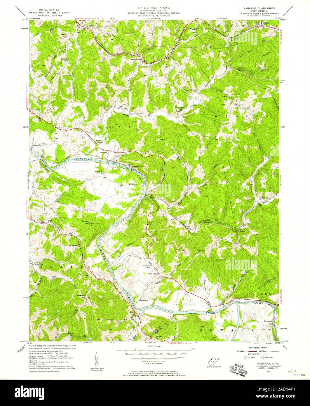 Kanawha map hi-res stock photography and images - Alamy