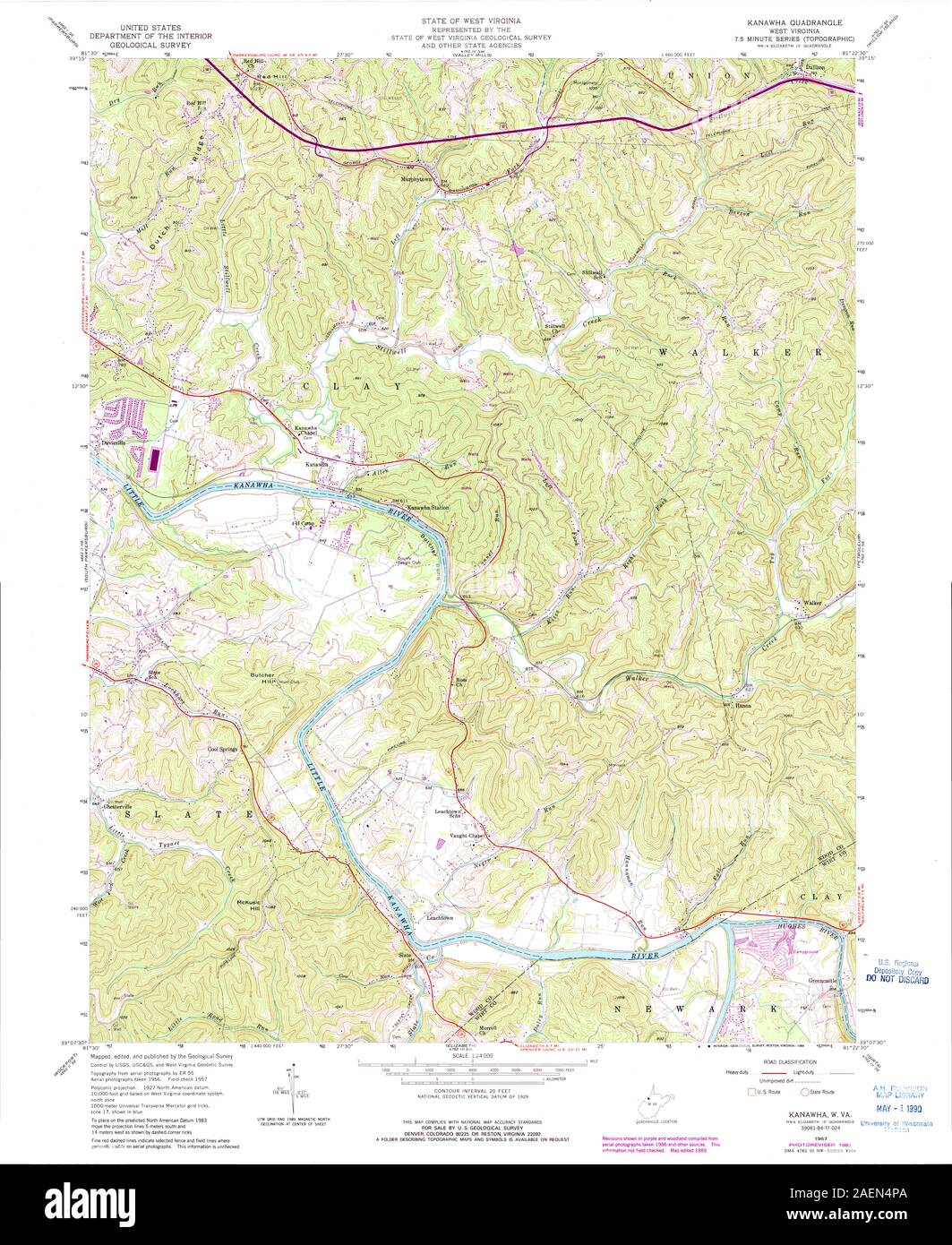 Kanawha map hi-res stock photography and images - Alamy