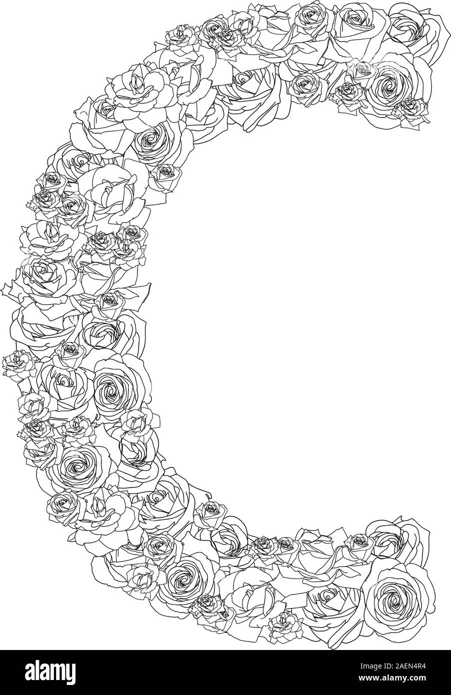 Flower alphabet of red roses, characters C Stock Vector Image & Art - Alamy