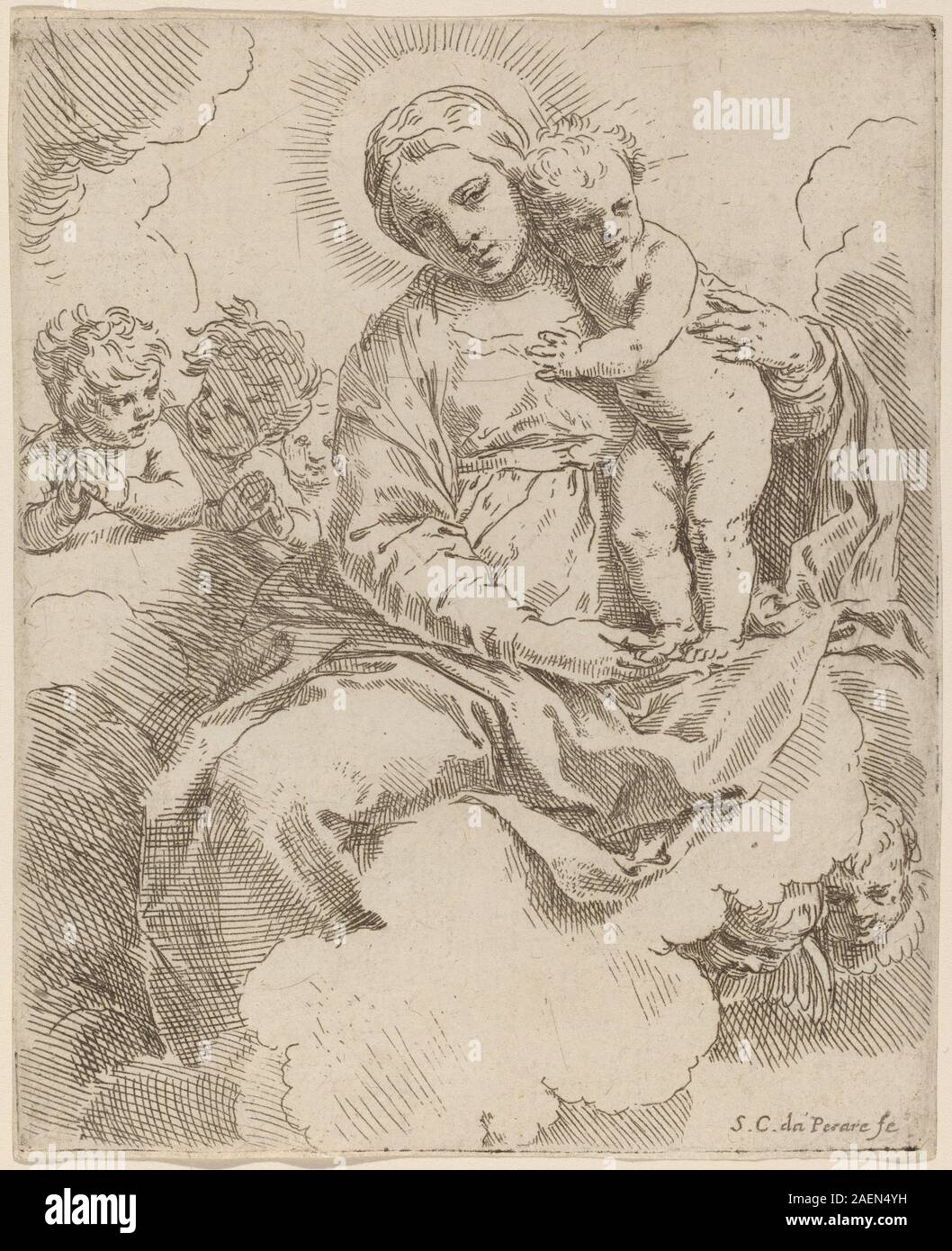 This painting by Simone Cantarini depicts the Virgin Mary and the Child ...