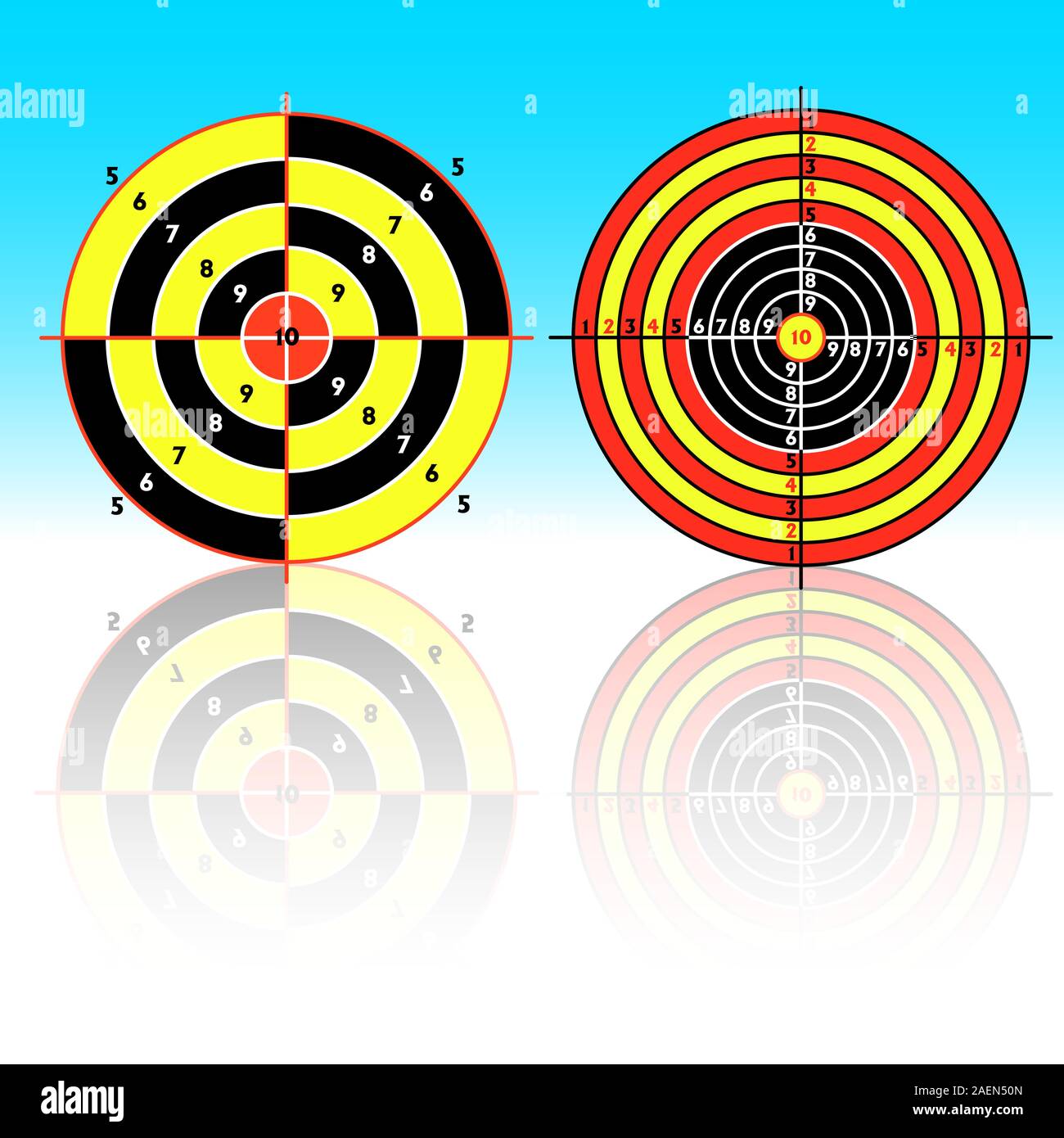 Set targets for practical pistol shooting, exercise. Vector ...