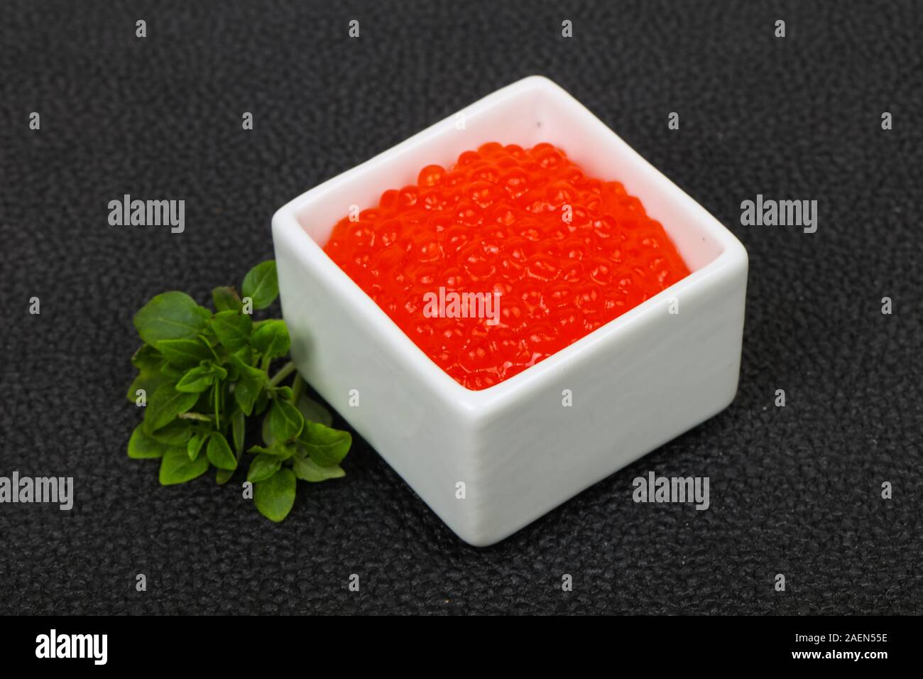 Luxury Red Caviar in the bowl Stock Photo - Alamy