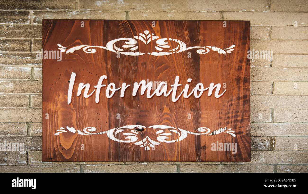 Street Sign the Direction Way to Information Stock Photo - Alamy