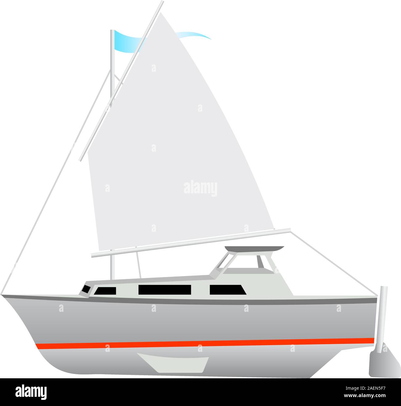 Sailing boat floating. Vector illustration Stock Vector Image & Art - Alamy