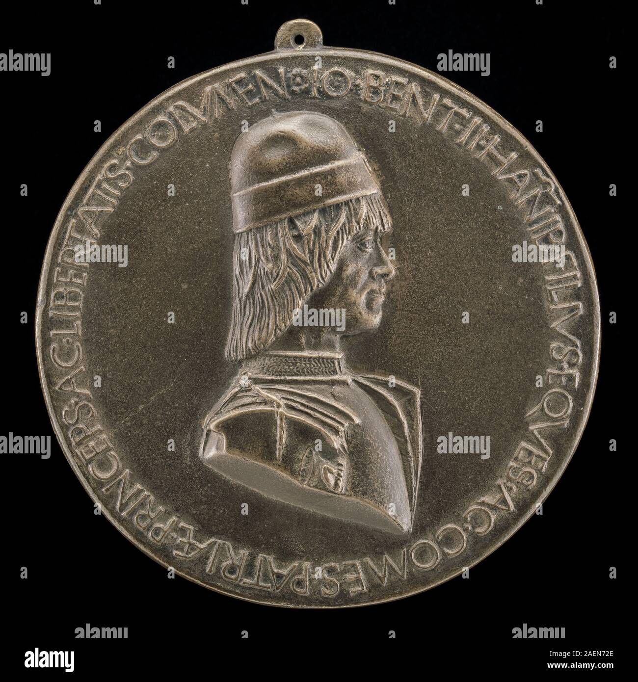 A medal or coin by Sperandio depicting Giovanni II Bentivoglio, Lord of ...