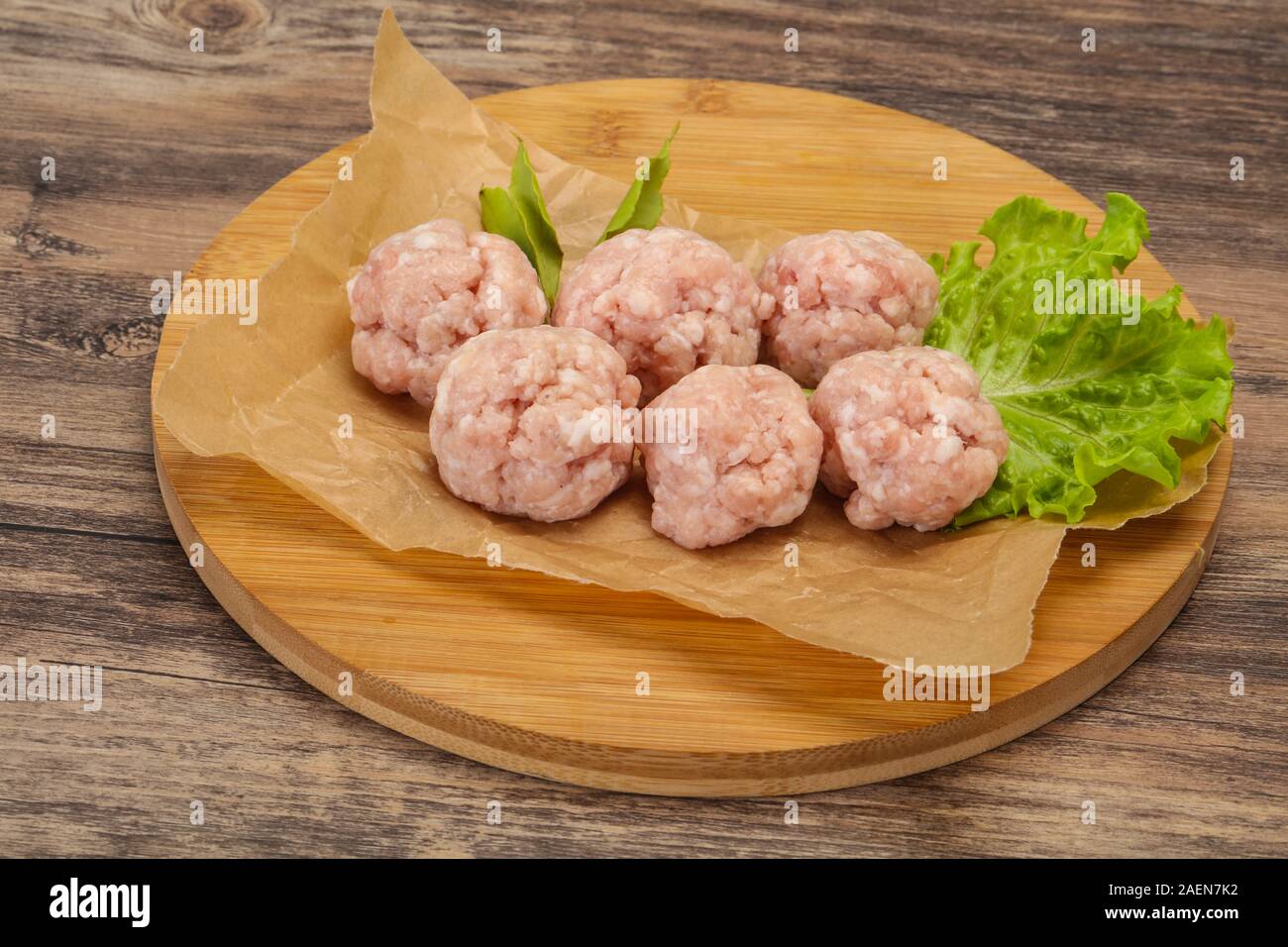 Homemade raw pork minced meatball ready for cooking Stock Photo - Alamy