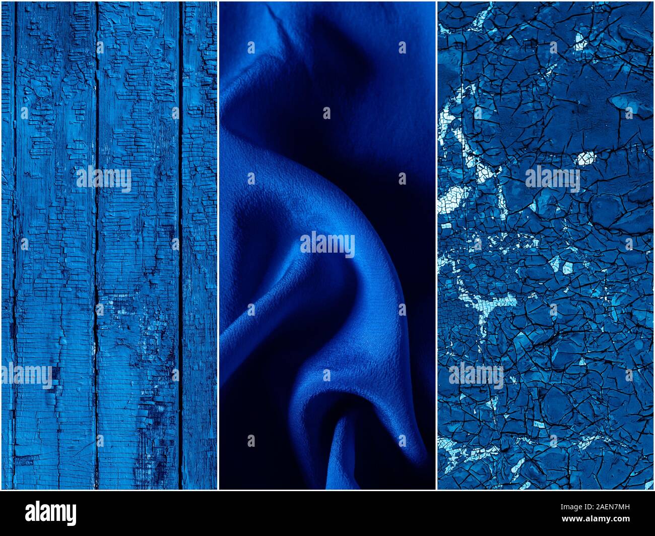 Photo collage made in blue tones with the influence of the theme of the ...