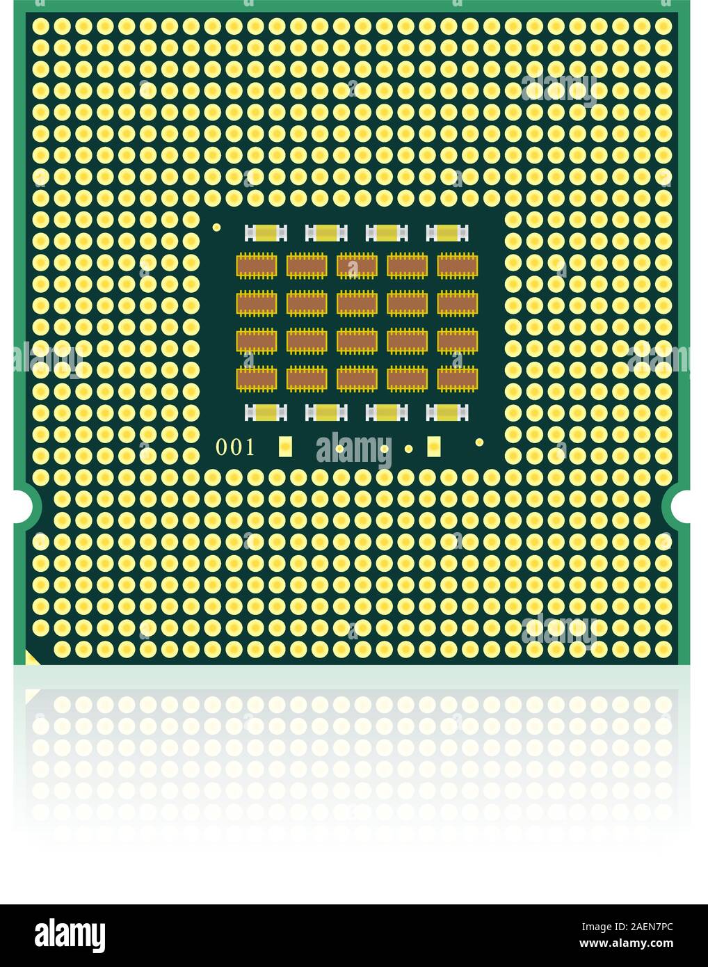 processor with reflection Stock Vector Image & Art - Alamy