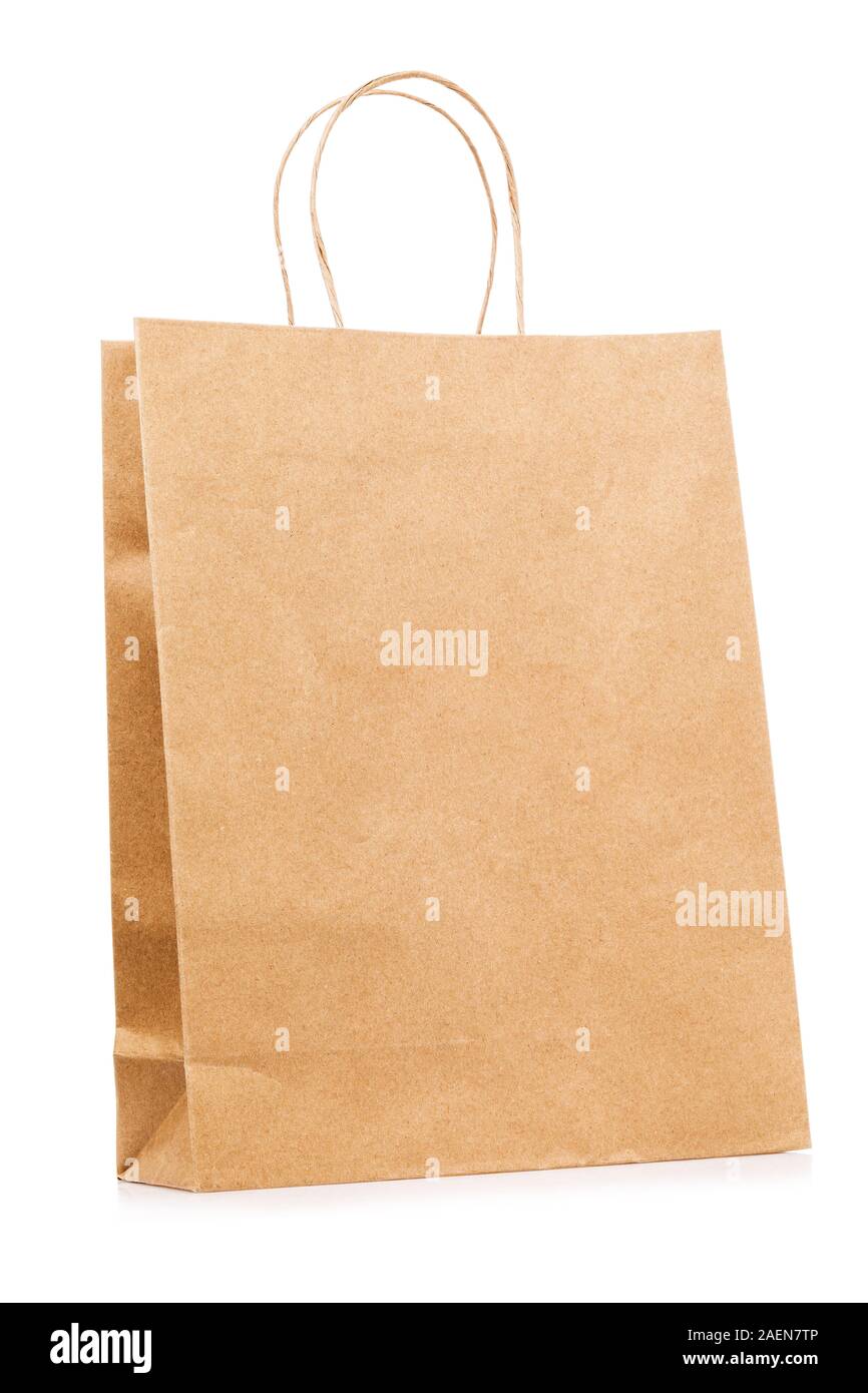 Paper bag isolated on white background. Biodegradable product Stock ...