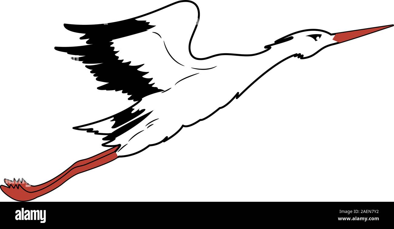 Stork in flight Stock Vector Images - Alamy