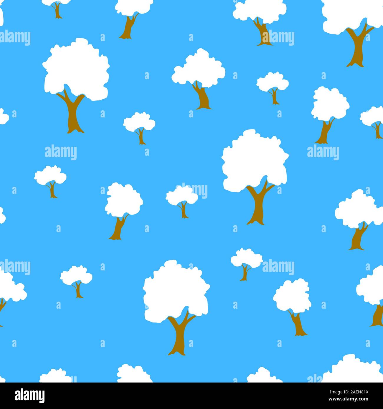 Seamless tree plant pattern background in vector Stock Vector Image ...