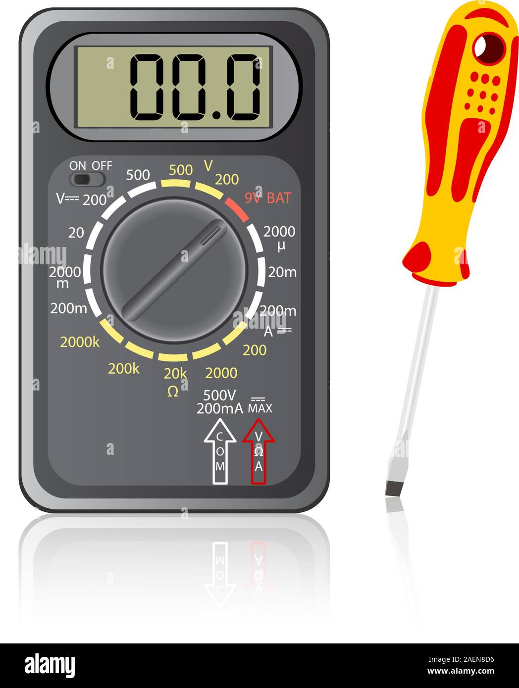 Yellow multimeter Stock Vector Images - Alamy