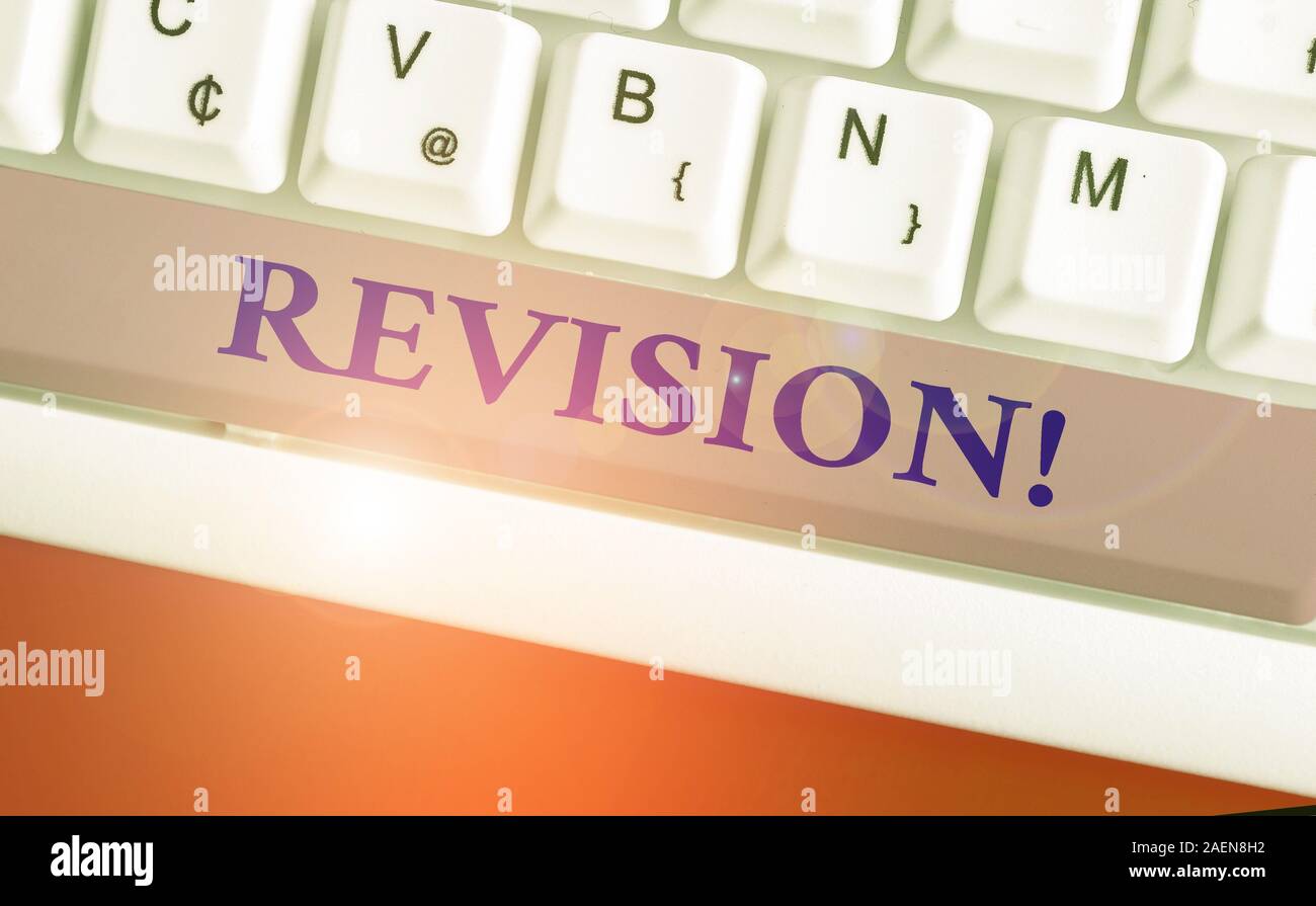 Conceptual hand writing showing Revision. Concept meaning action of ...
