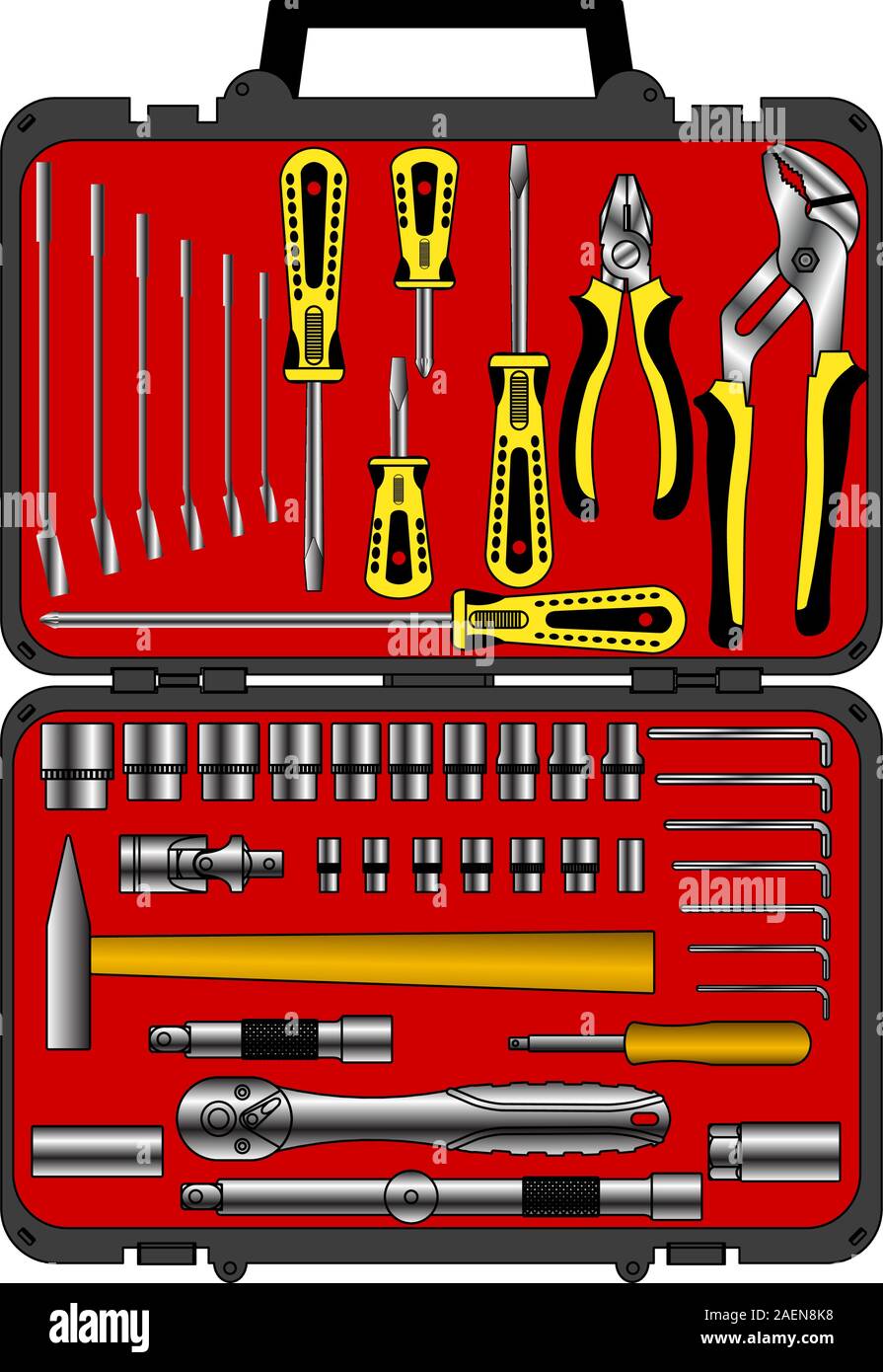 vector set of different tools in a box Stock Vector Image & Art - Alamy