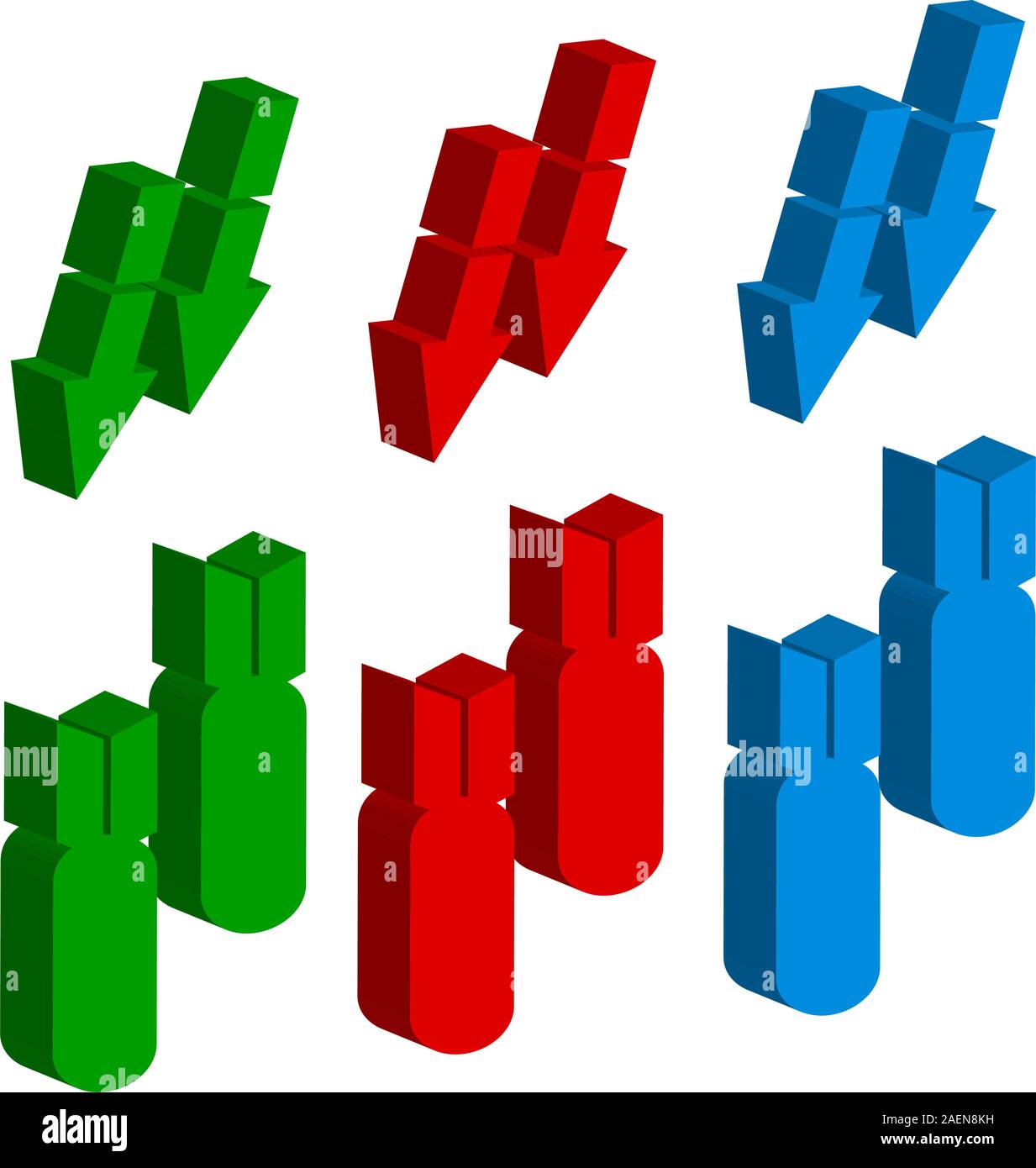 Vector set of arrows and bombs Stock Vector Image & Art - Alamy