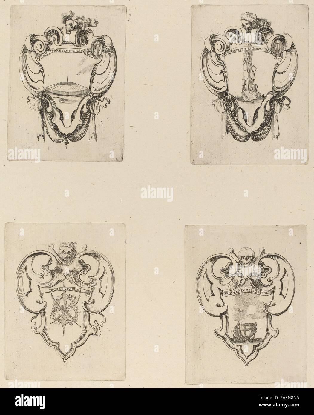 Stefano Della Bella, Four Emblems for the Funeral of Prince Francesco ...