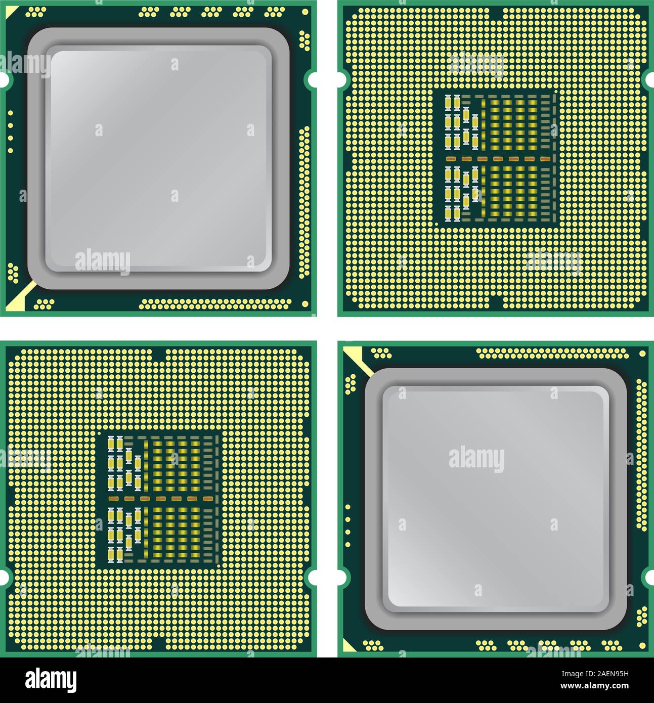 Modern computer processor on a white background Stock Vector Image ...