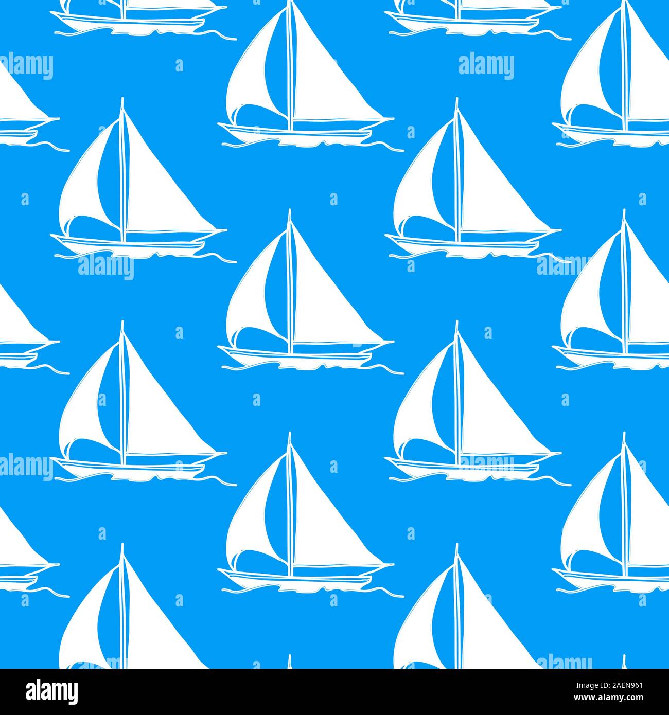 seamless wallpaper with a sailboat on the ocean waves Stock Vector ...