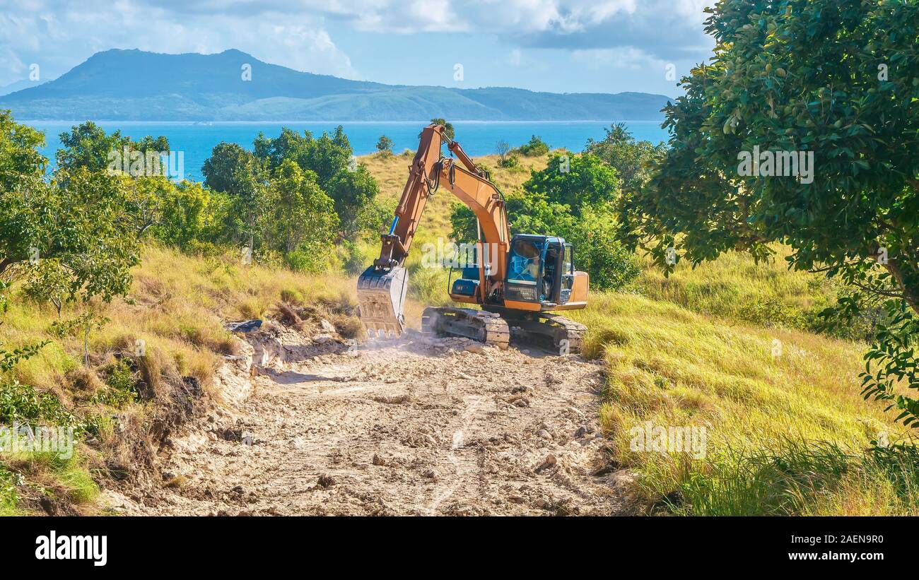 A new public road being constructed to provide access to develop virgin ...