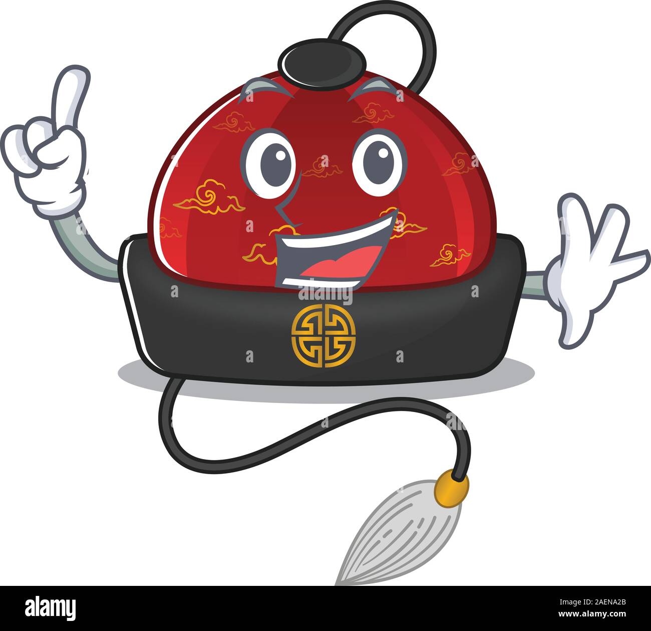 Finger traditional chinese hat in mascot cartoon character style Stock ...