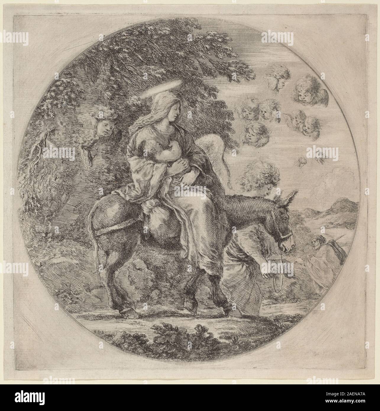 This print by Stefano Della Bella, probably 1662, depicts the Flight ...