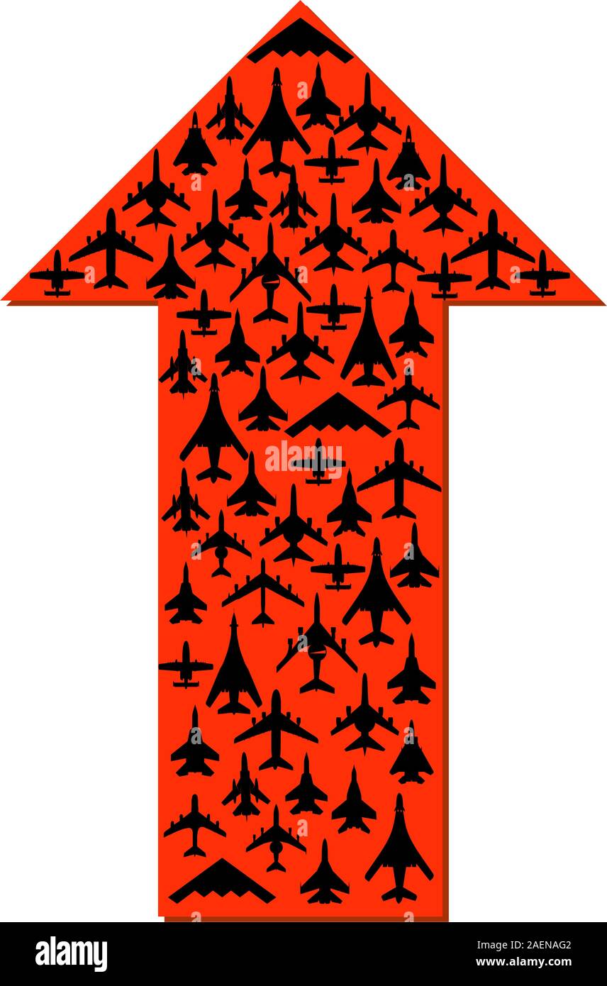 Directional arrow with the airplanes inside. Vector Stock Vector Image ...