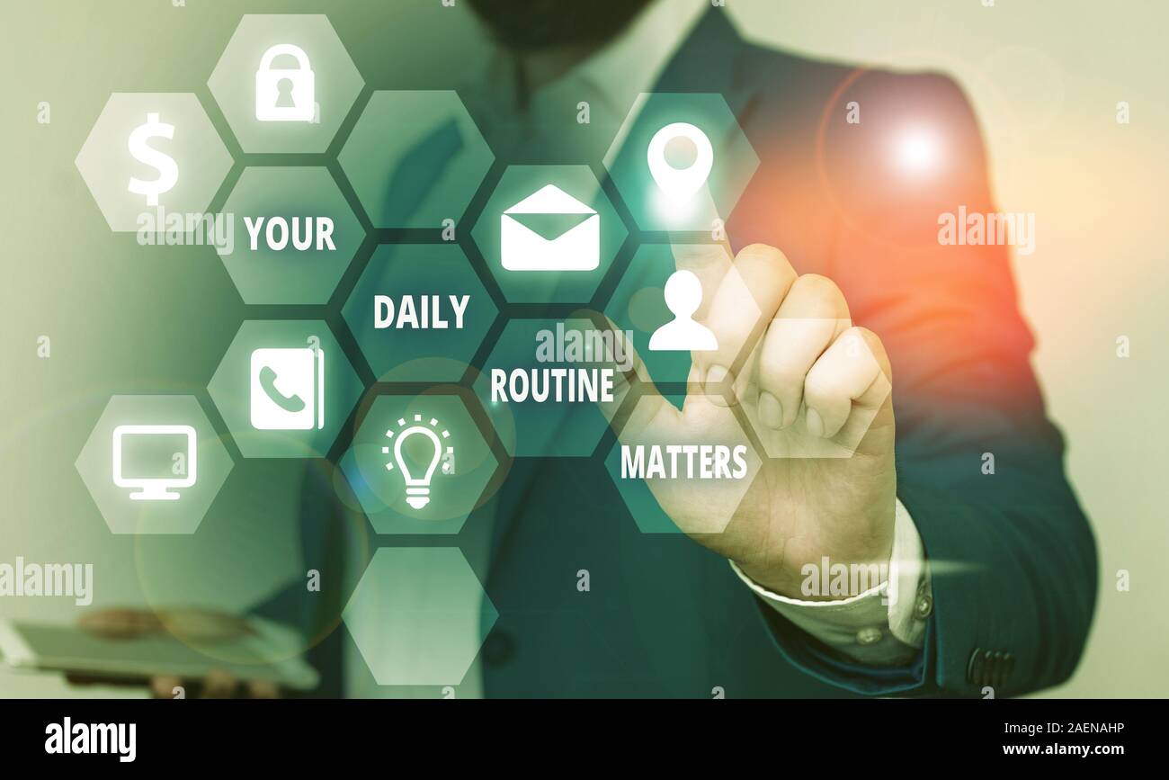Word writing text Your Daily Routine Matters. Business photo showcasing ...