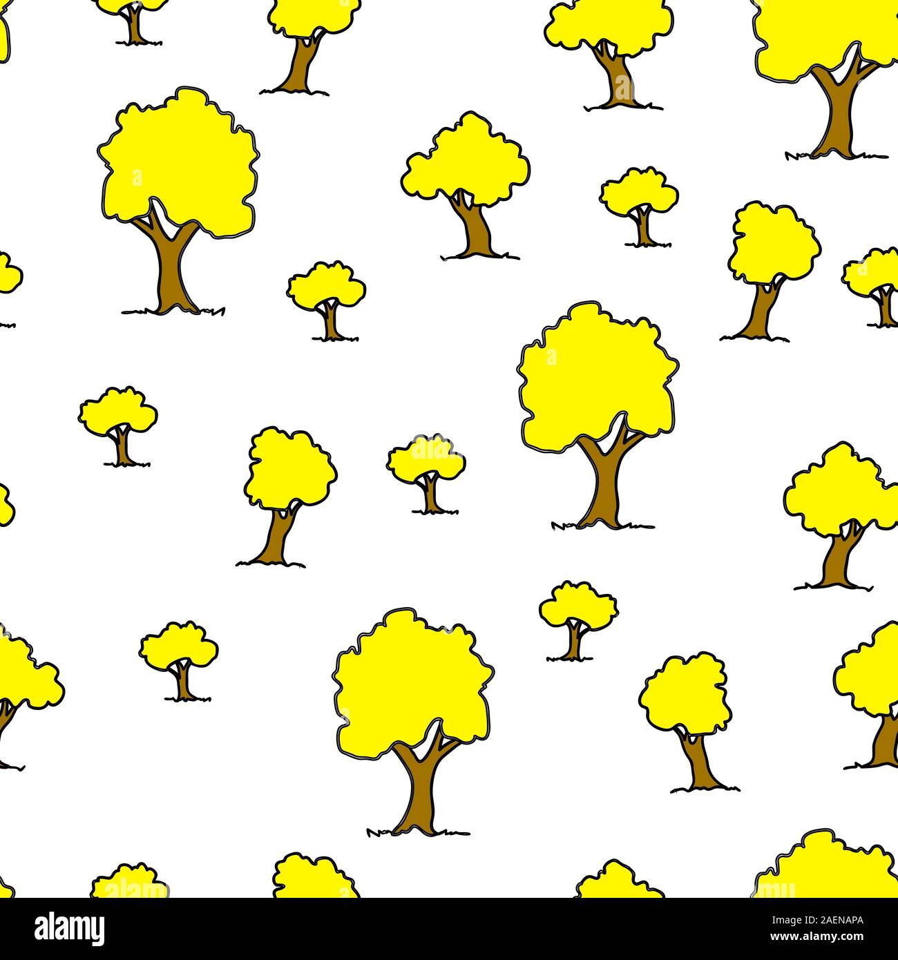 Seamless tree plant pattern background in vector Stock Vector Image ...
