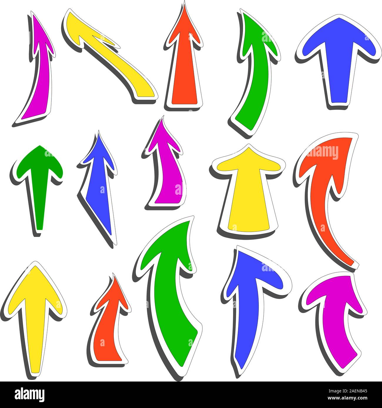Arrows stickers different colors and shapes. Vector Stock Vector Image ...