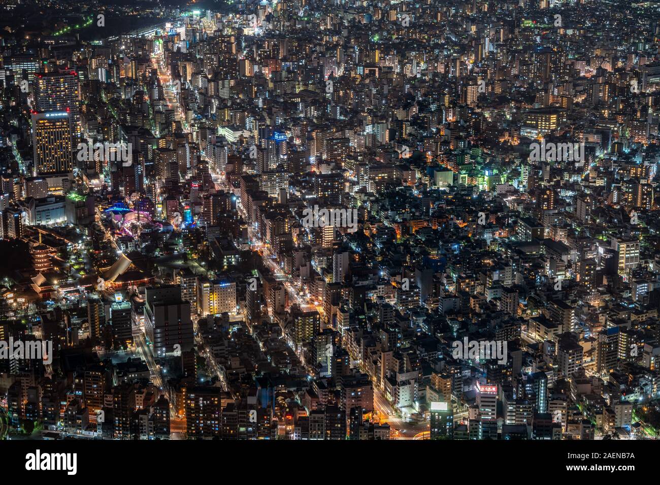 Aerial view of Tokyo Skyline by night Stock Photo - Alamy