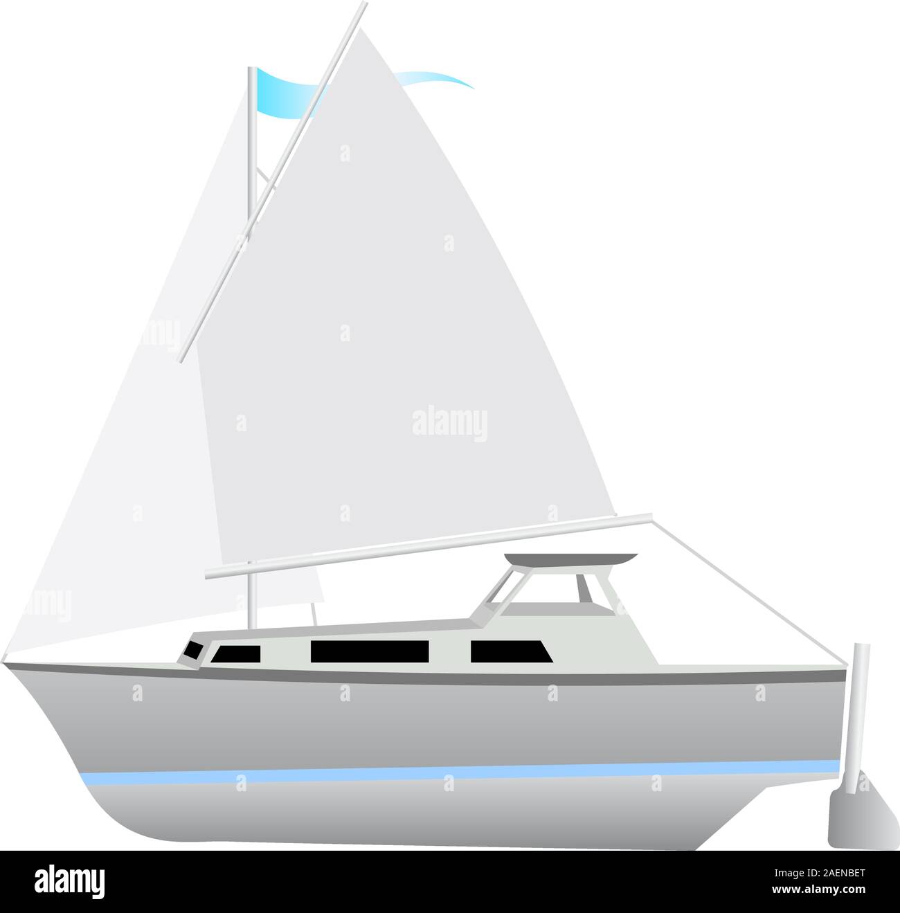 Sailing boat floating. Vector illustration Stock Vector Image & Art - Alamy
