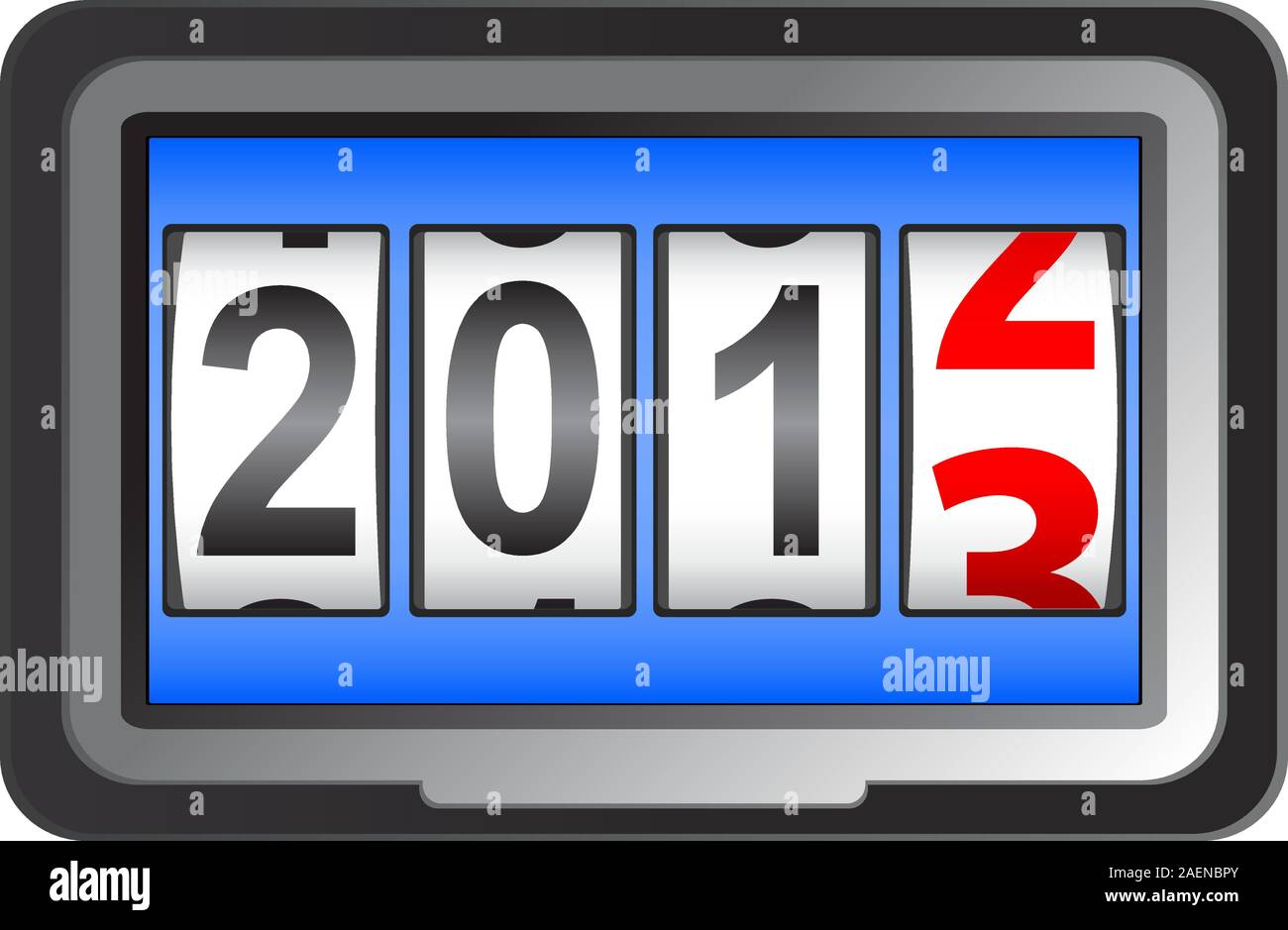 New year counter change Cut Out Stock Images & Pictures - Alamy