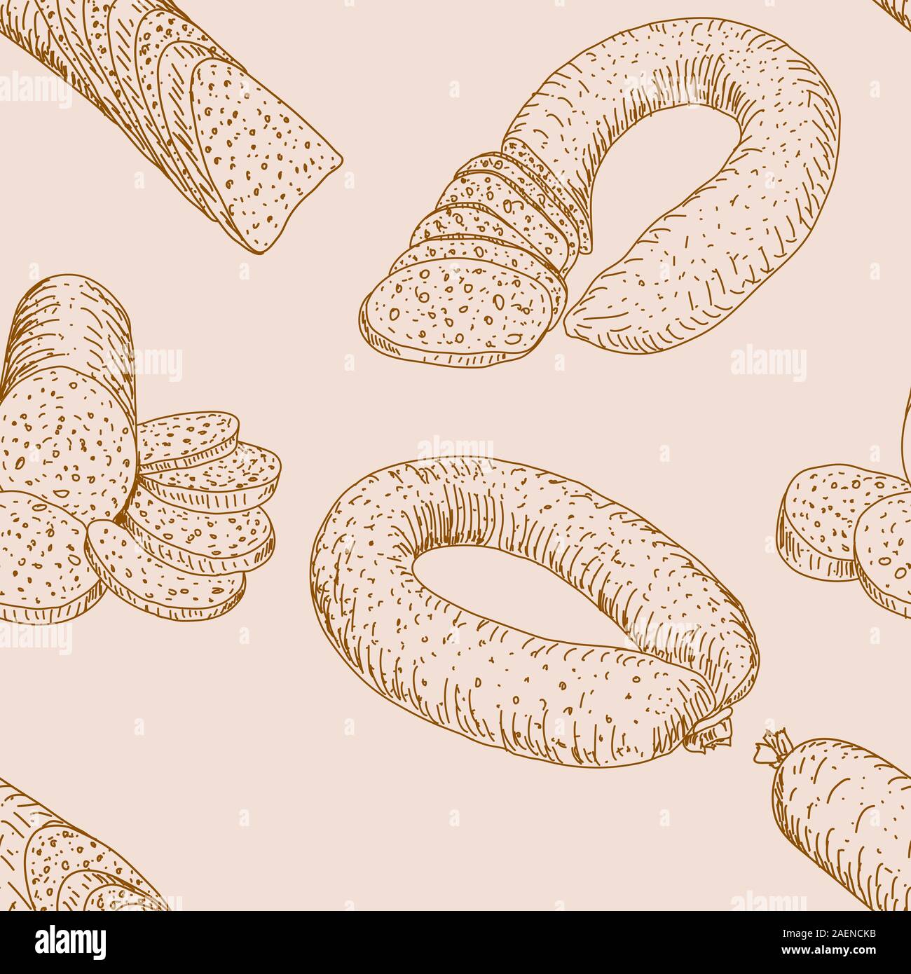 seamless background, collection sausage Stock Vector Image & Art - Alamy