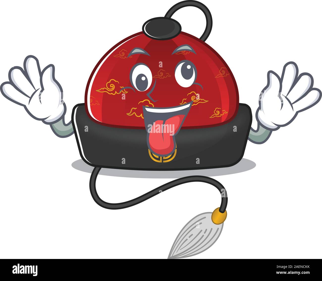 Mascot illustration of crazy expression traditional chinese hat Cartoon ...