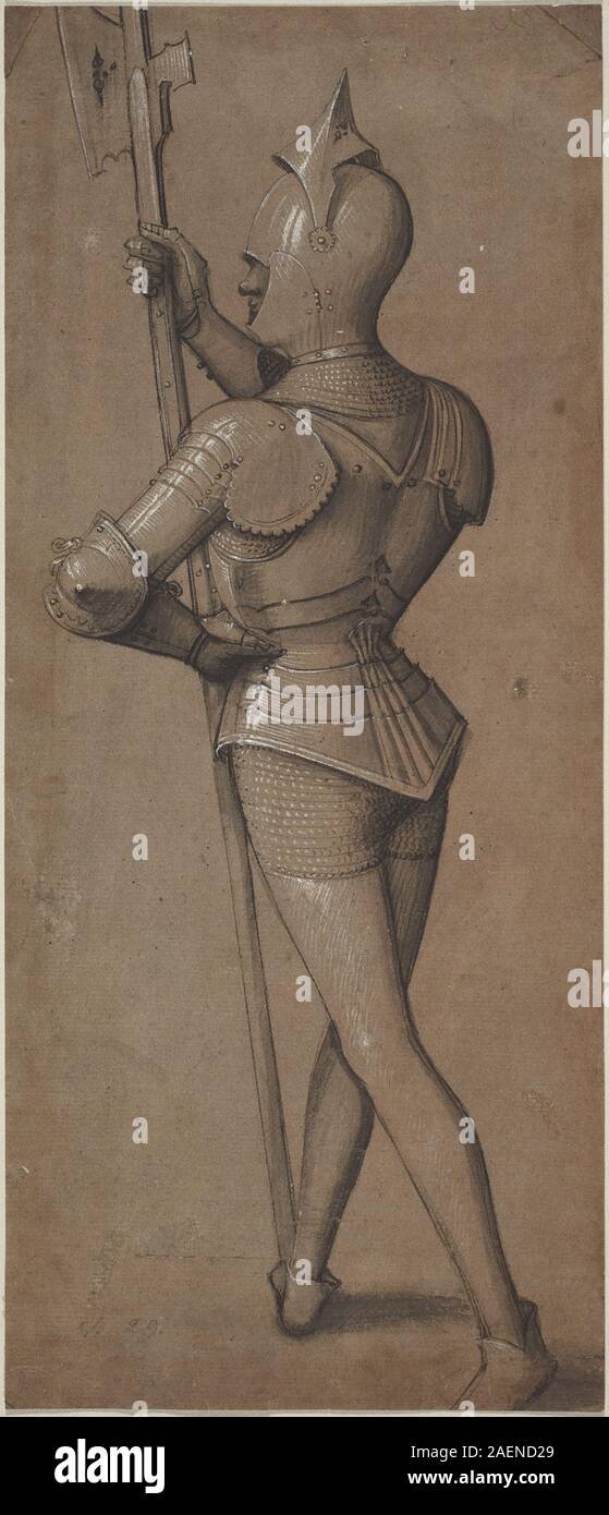 Swabian School, Knight in Armor, Holding a Halberd, c 1500, Knight in ...