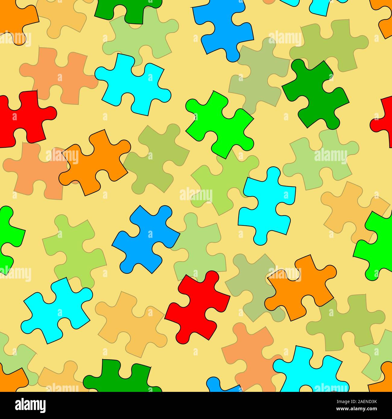Beautiful seamless wallpaper with jigsaw puzzle, vector illustration ...
