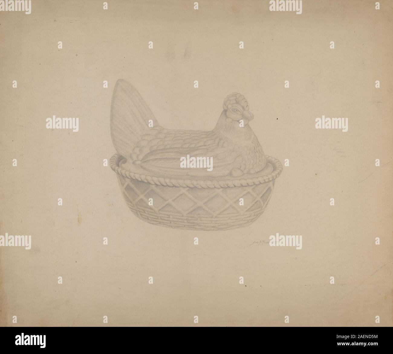 Sydney Roberts, Covered Dish (Hen), c 1940, Covered Dish (Hen); c. 1940 ...