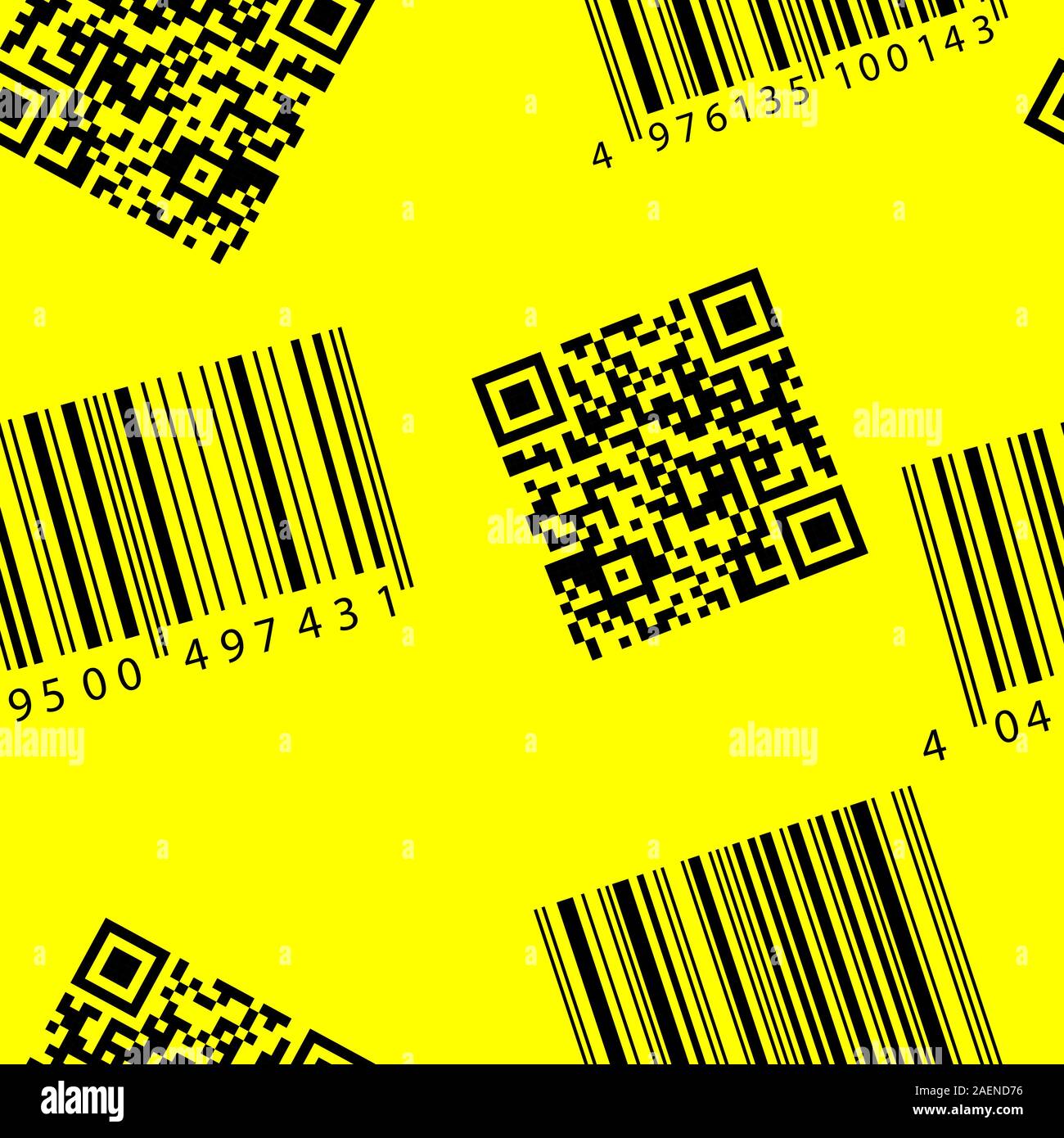 Barcode and qr-code. Seamless vector wallpaper Stock Vector Image & Art ...