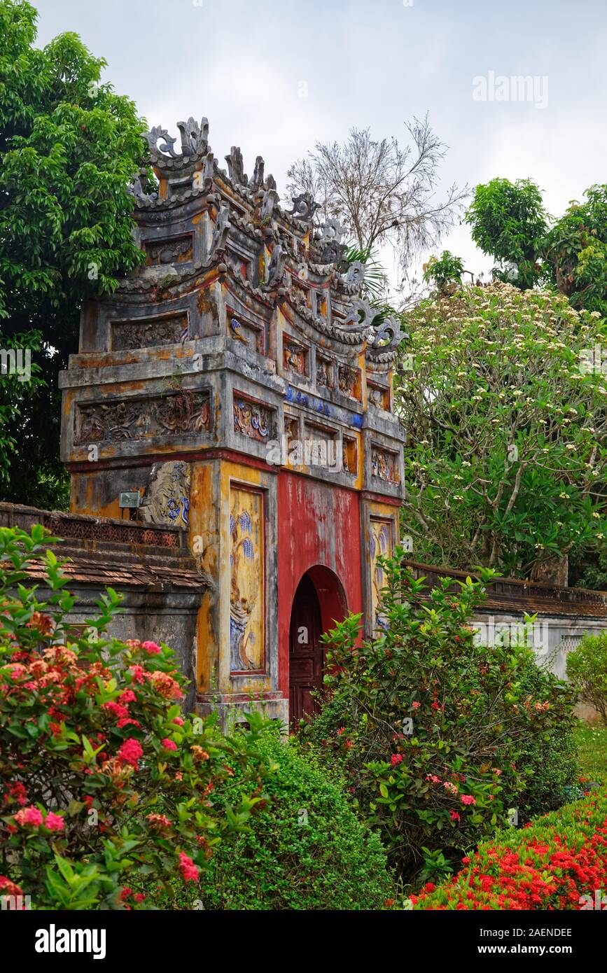 Colorful gate between two areas inside of Purple Forbidden city ...