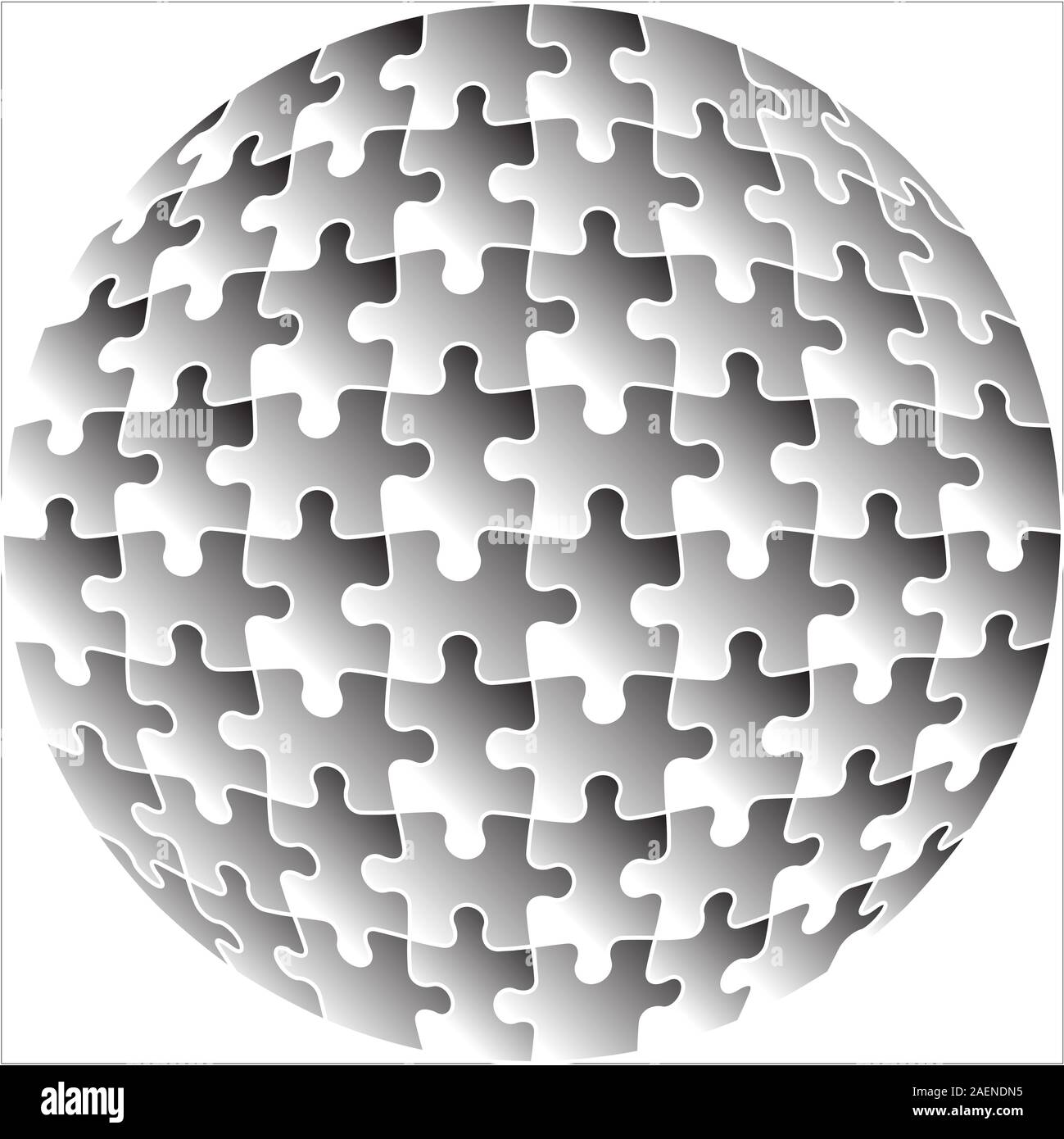 Background Vector Illustration Jigsaw Puzzle Sphere Stock Vector Image ...