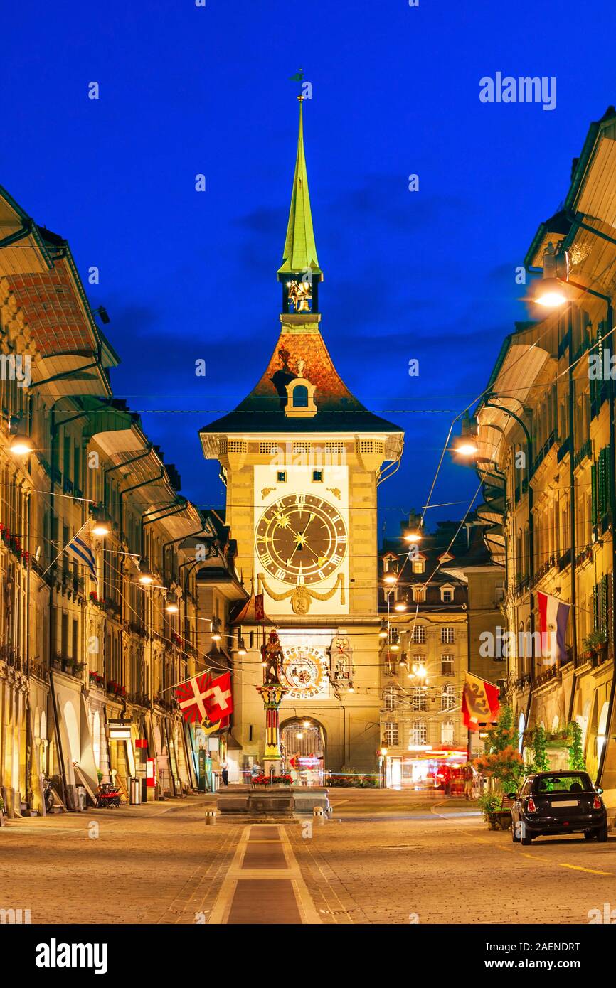 Zytglogge is a landmark medieval clock tower in Bern city in ...