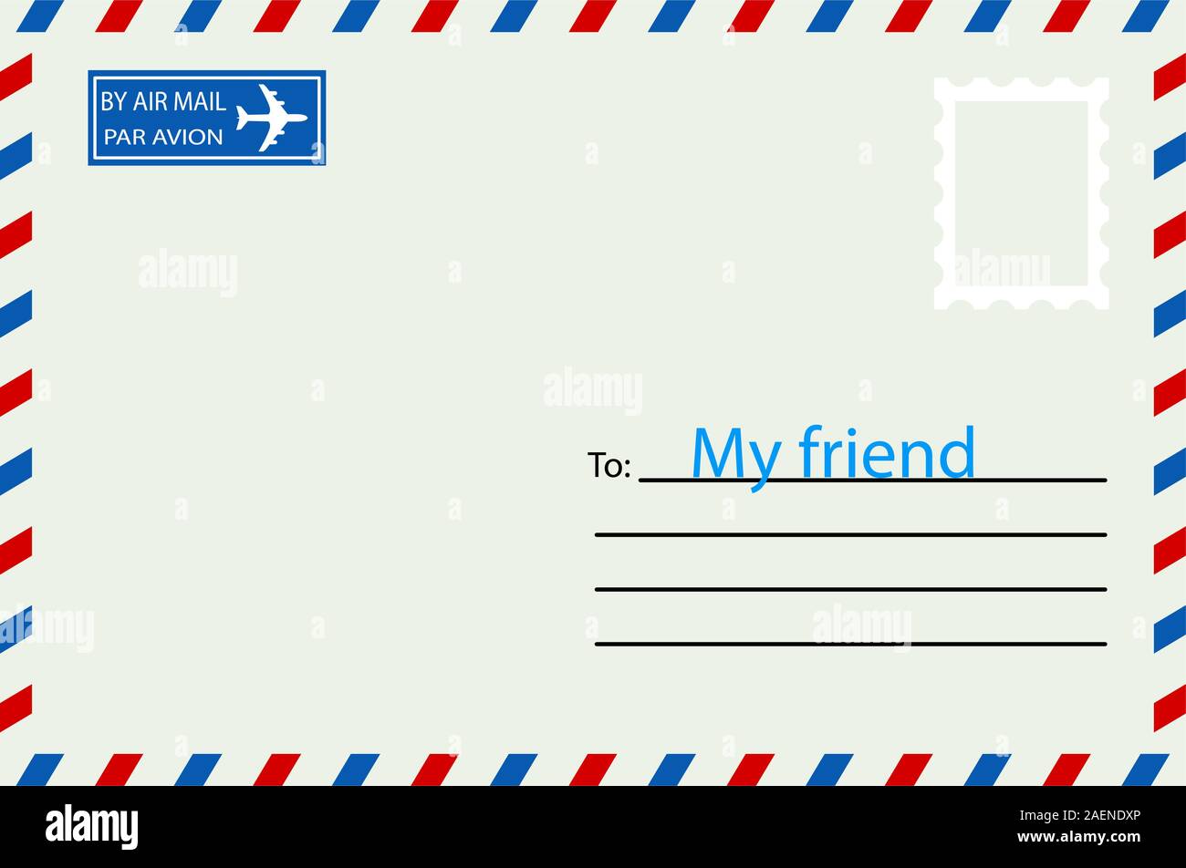 White envelope with stamp. Vector illustration Stock Vector Image & Art ...