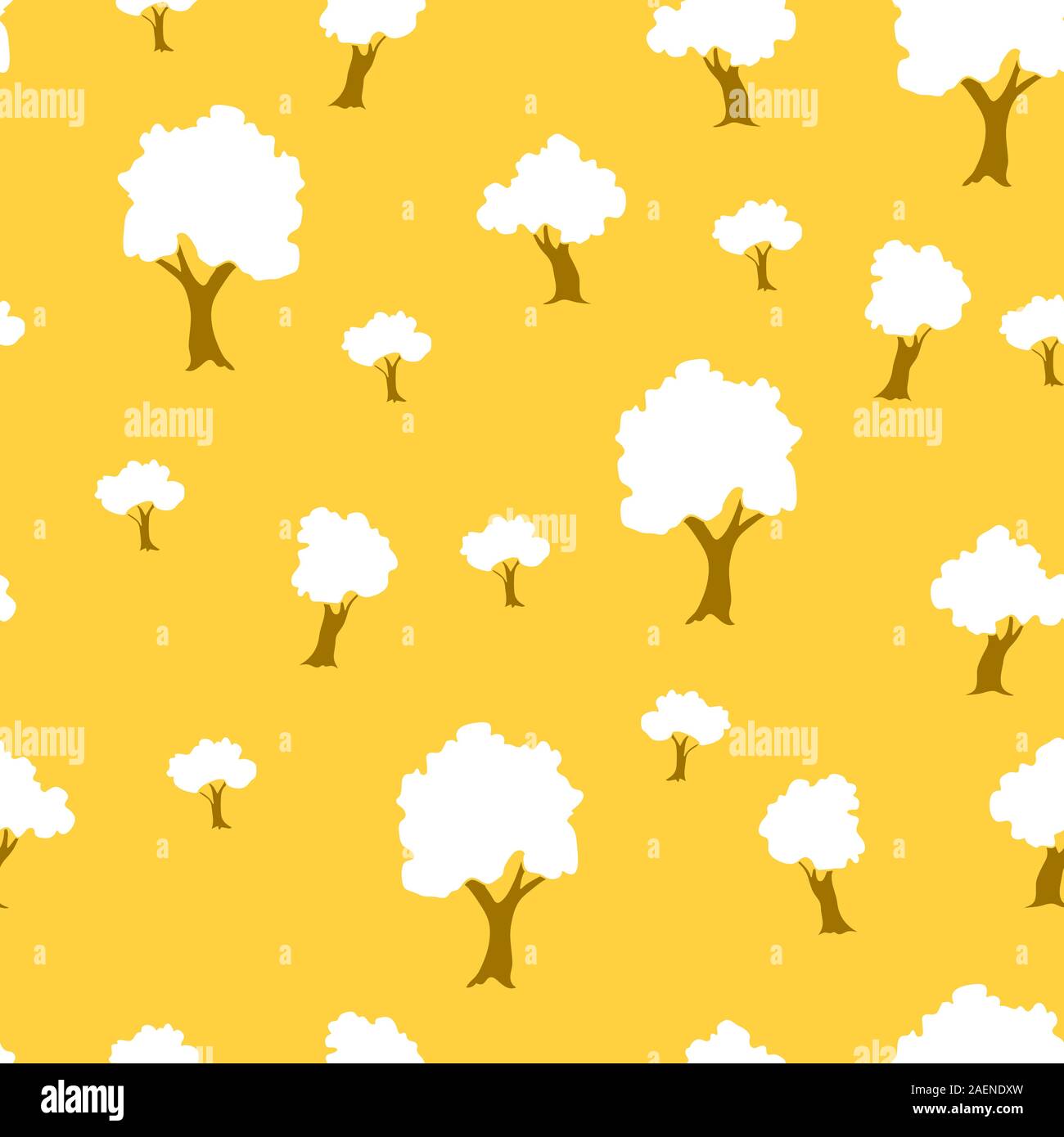 Seamless tree plant pattern background in vector Stock Vector Image ...