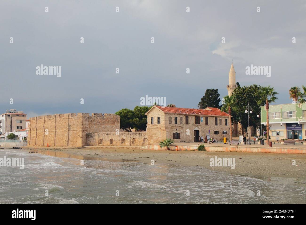 Medieval fortress-castle on sea coast. Larnaca, Cyprus Stock Photo - Alamy
