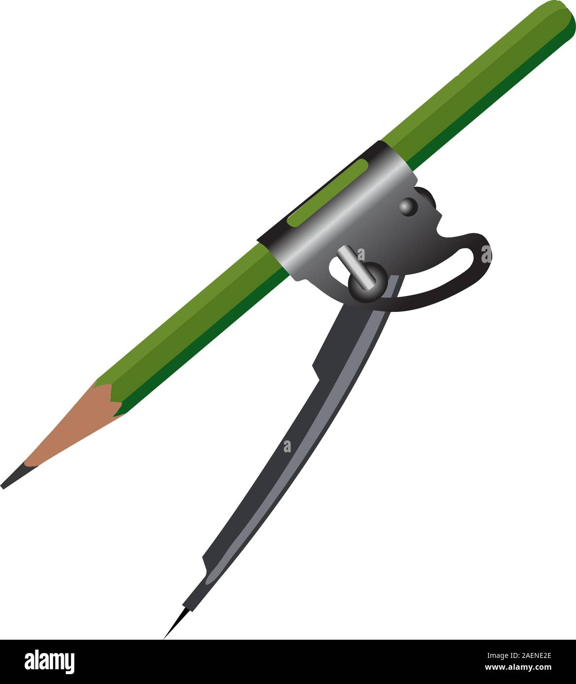 compass with pencil isolated on a white background Stock Vector Image ...