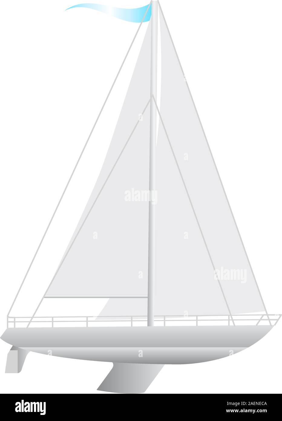 Sailing boat floating. Vector illustration Stock Vector Image & Art - Alamy