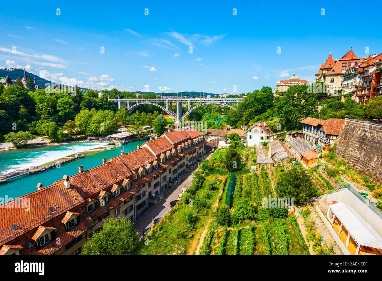 Bern city aerial panoramic view. Bern is the capital of Switzerland ...