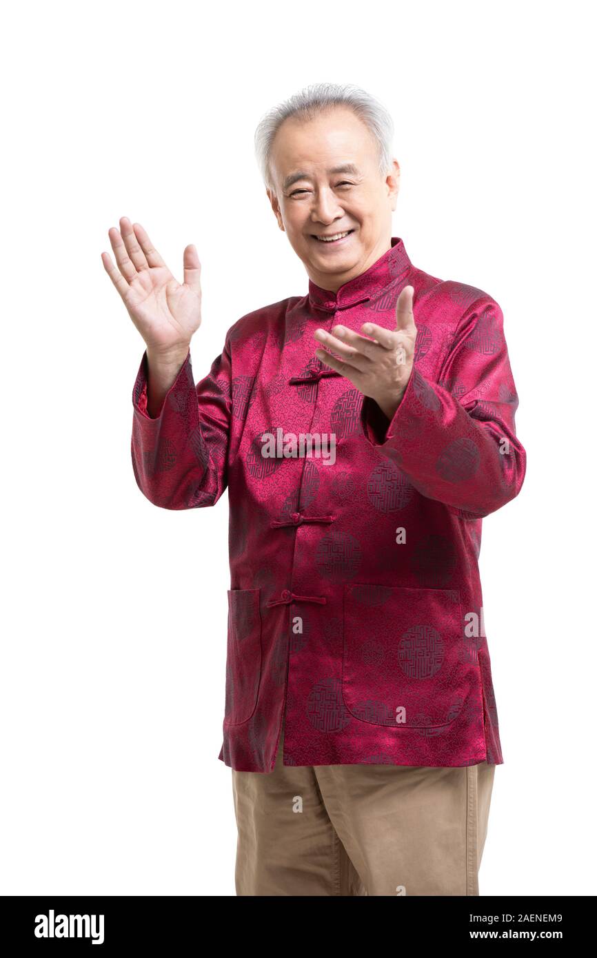 Happy senior man clapping hands Stock Photo - Alamy