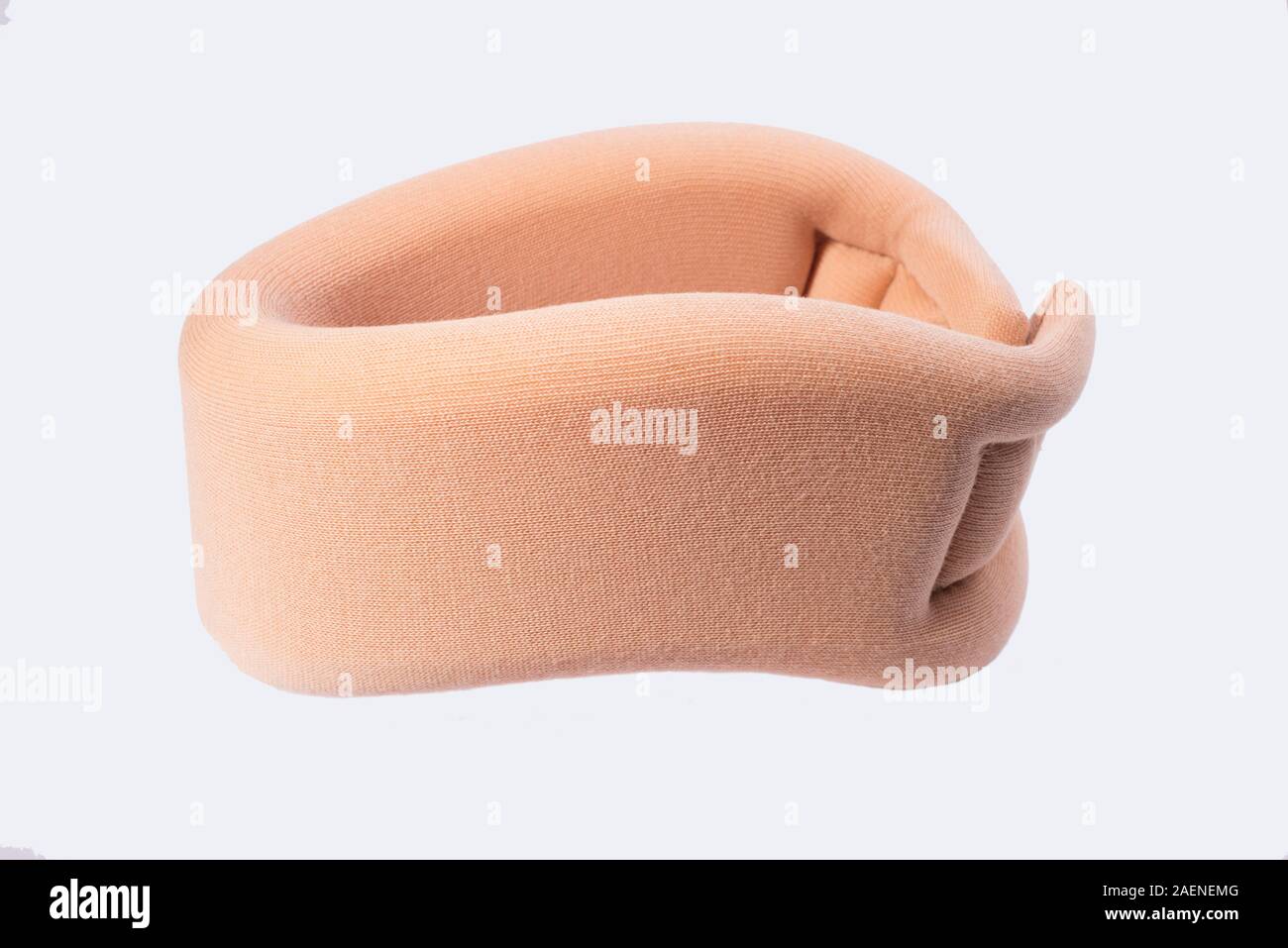 isolated on white background collar for neck injury. A splint for ...