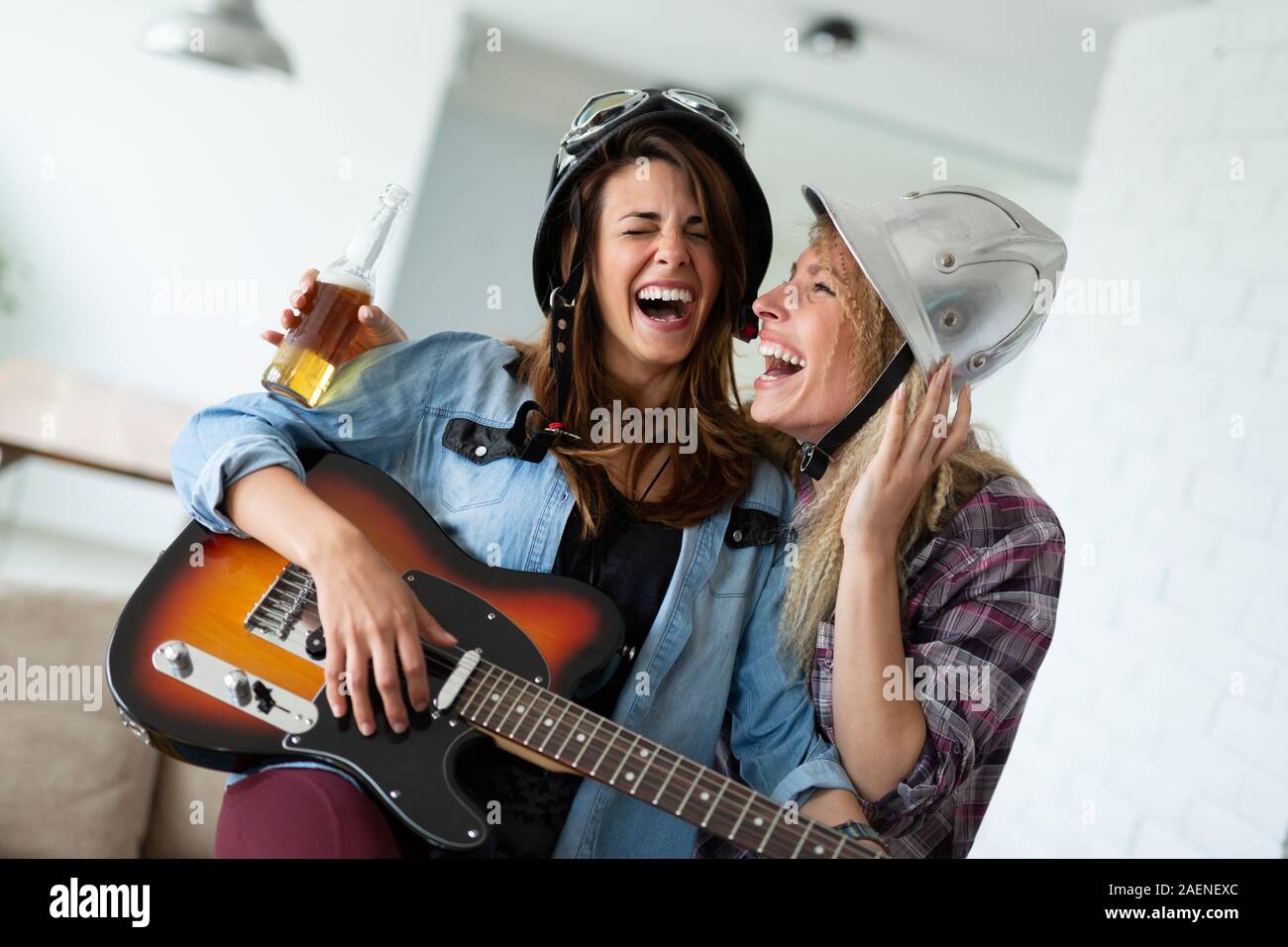 Group of friends relaxing, having fun and hanging out together Stock ...